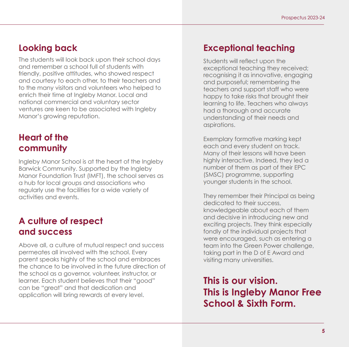 Prospectus - Ingleby Manor Free School